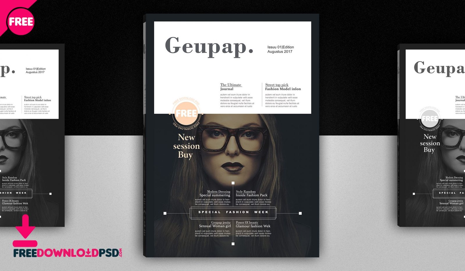 Free Fashion Magazine Cover Template PSD | FreedownloadPSD.com