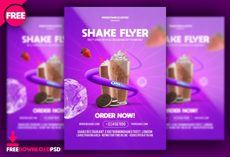 [Free] Shakes Flyer Templates PSD | FreedownloadPSD.com