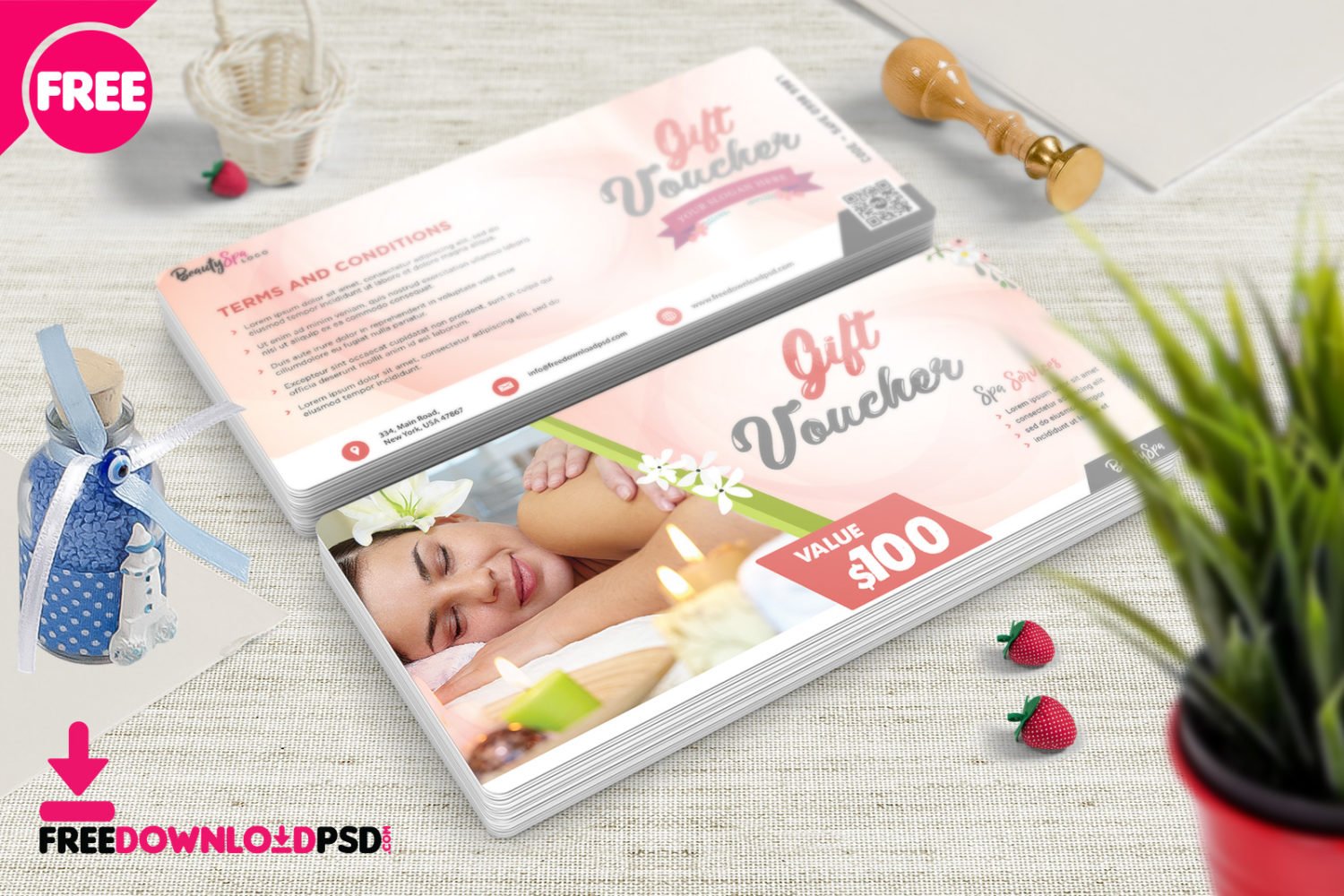 Spa Gift Voucher PSD Template | FreedownloadPSD.com