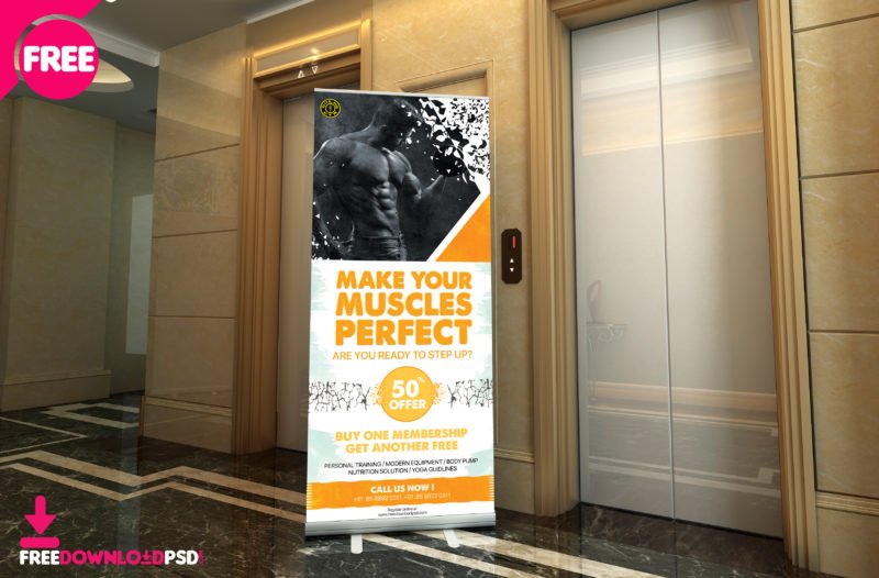 Gym Standee PSD Template | FreedownloadPSD.com