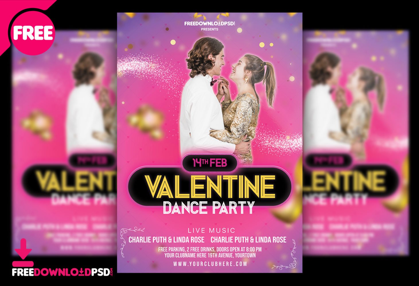 Valentine Day Music Party Flyer | FreedownloadPSD.com