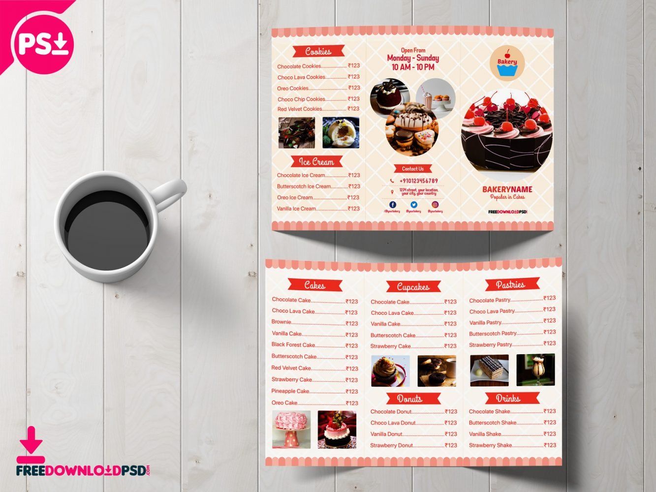 Bakery Menu Card | FreedownloadPSD.com