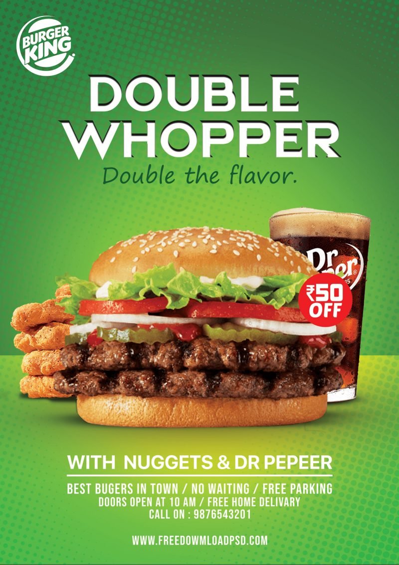 Double whooper burger party flyer | FreedownloadPSD.com