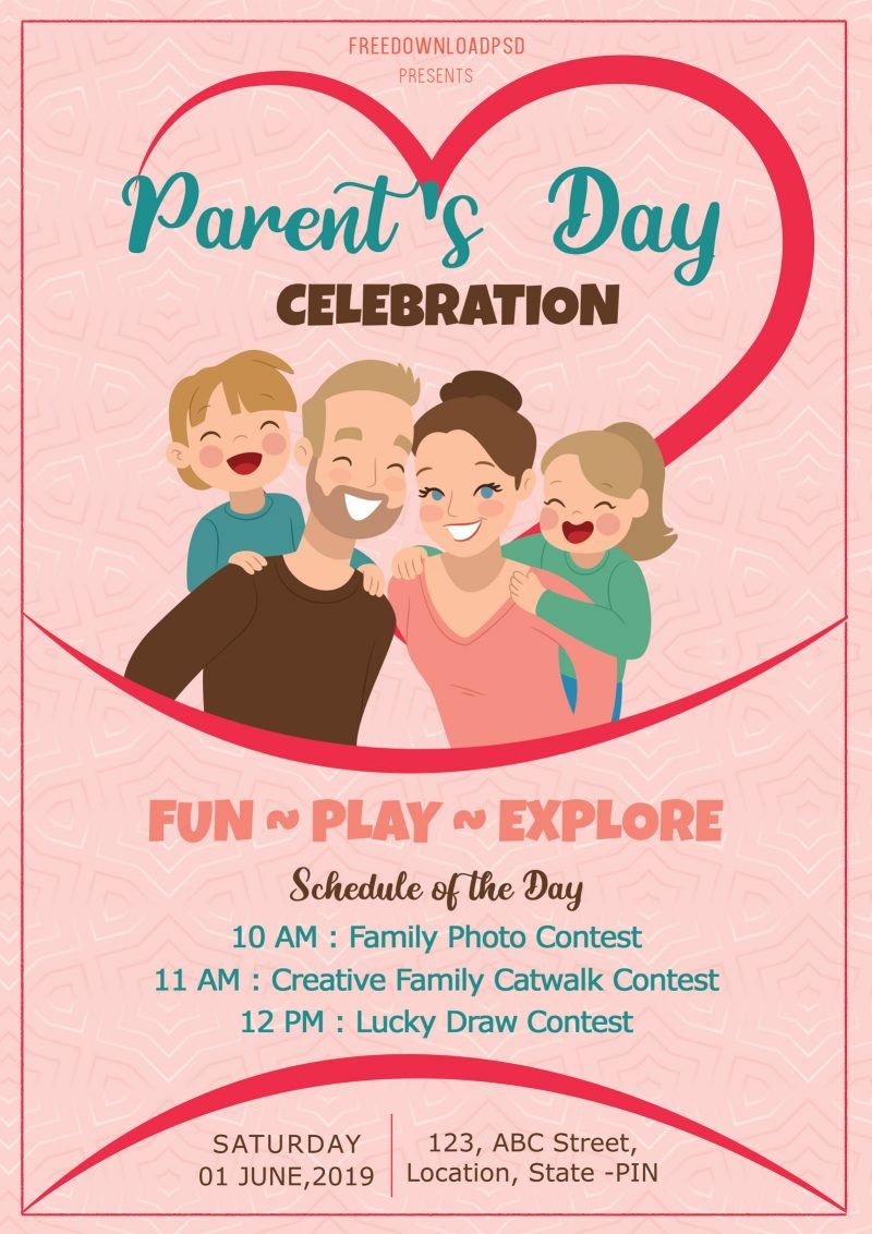 Parents Day Flyer+ Social Media PSD | FreedownloadPSD.com