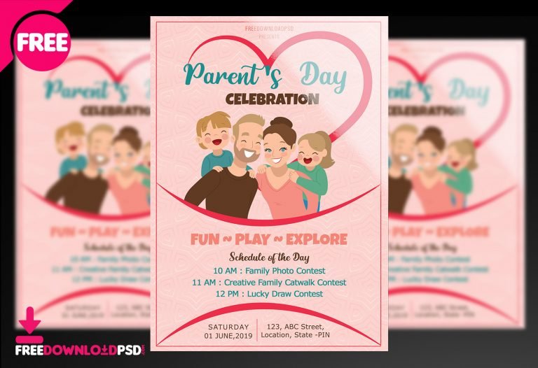 Parents Day Flyer+ Social Media PSD | FreedownloadPSD.com