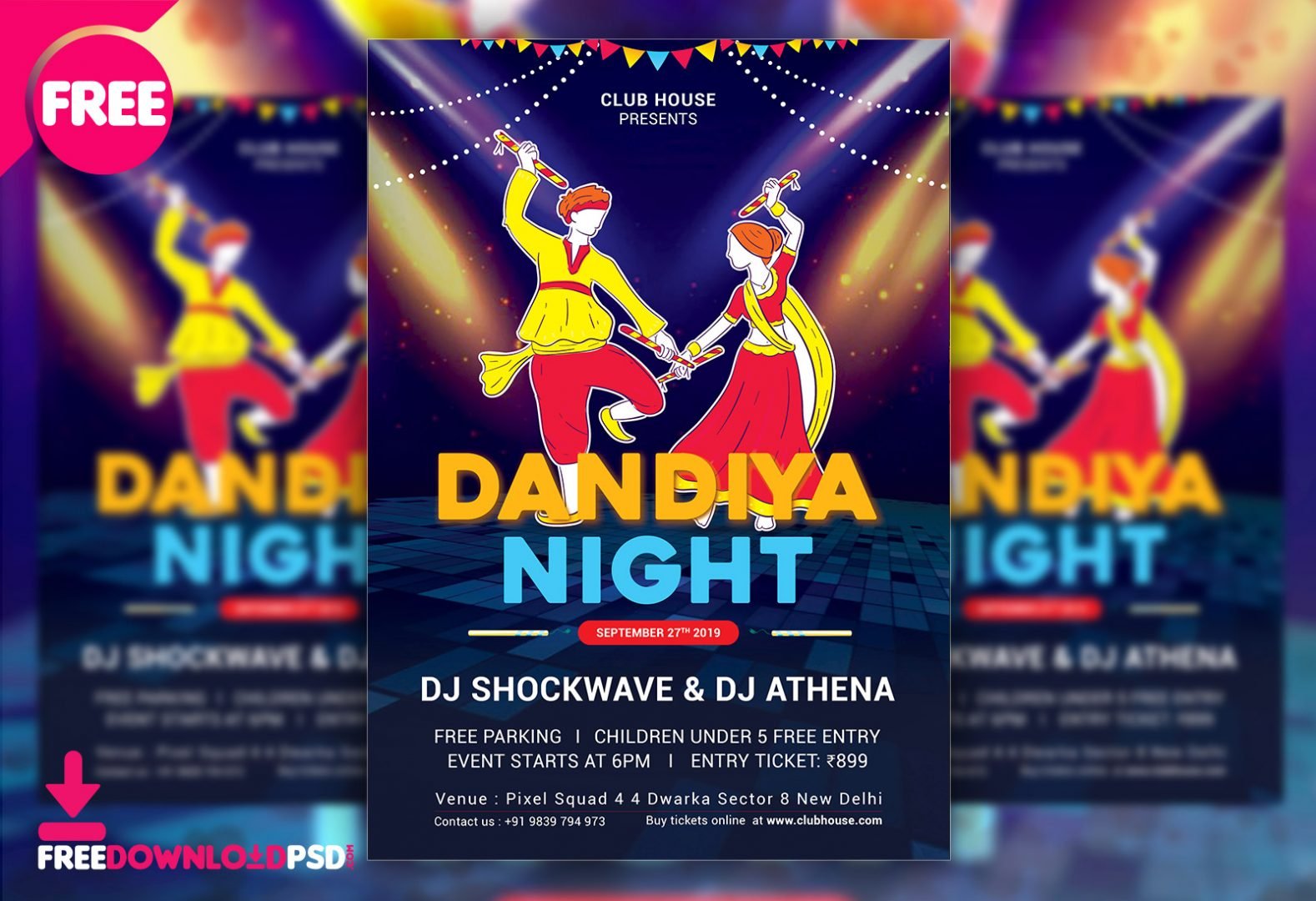 Dandiya Night Flyer Free PSD | FreedownloadPSD.com