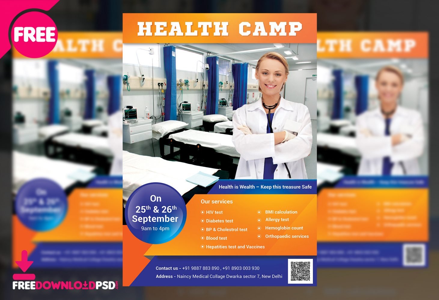 Health Camp Flyer Free PSD | FreedownloadPSD.com