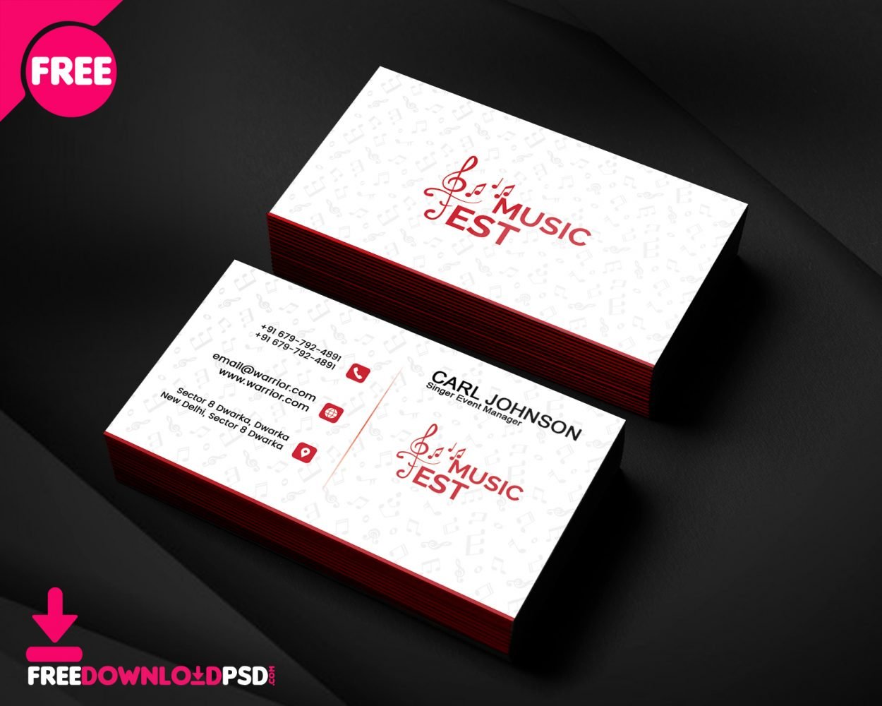 Singer Event Manager Business card | FreedownloadPSD.com