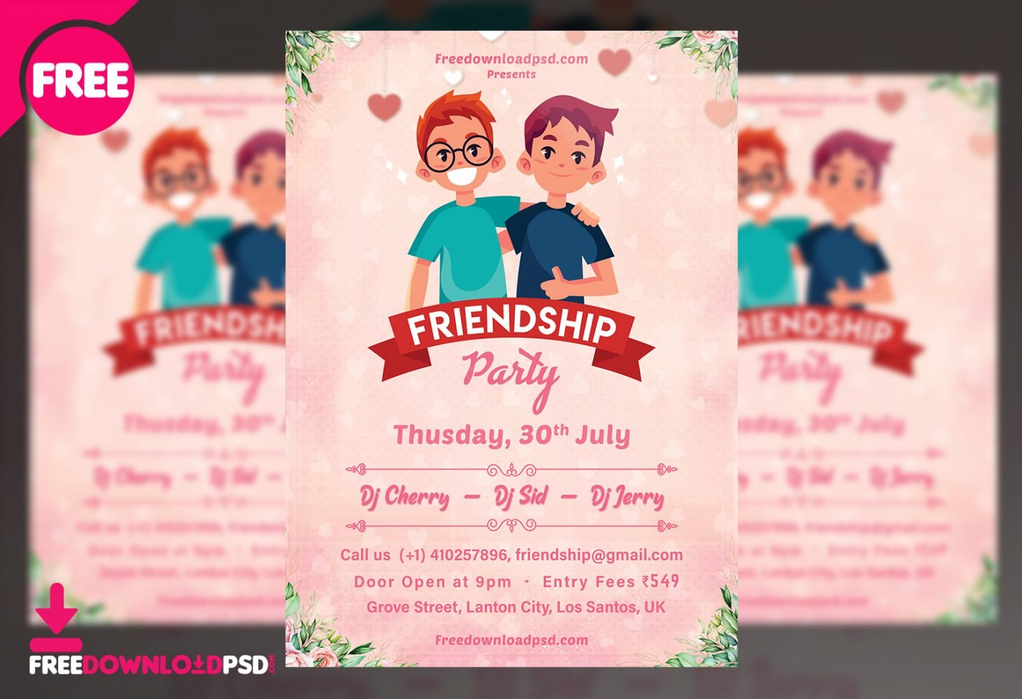 Friendship Day Party Flyer Free PSD | FreedownloadPSD.com