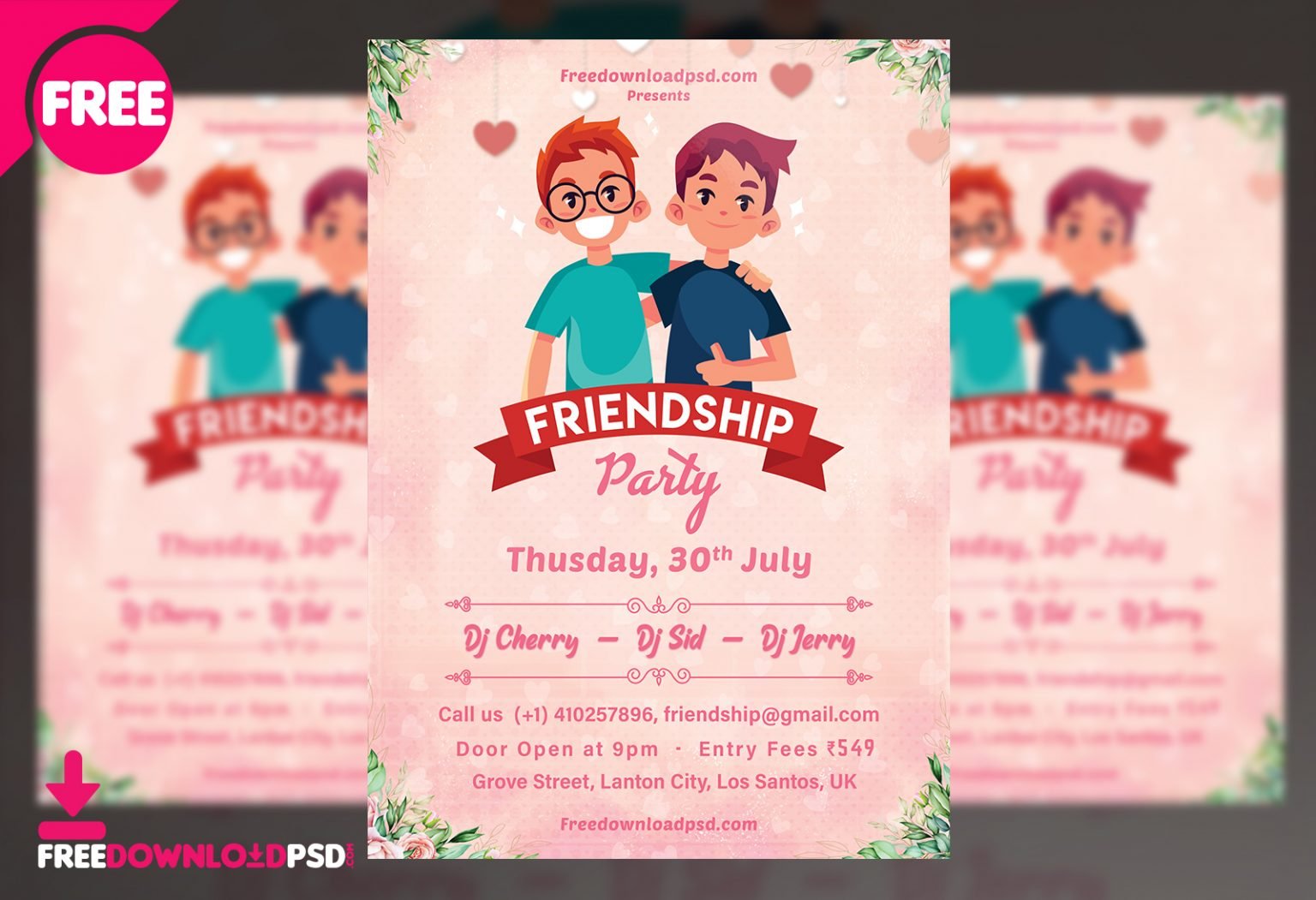Friendship Day Party Flyer Free PSD | FreedownloadPSD.com