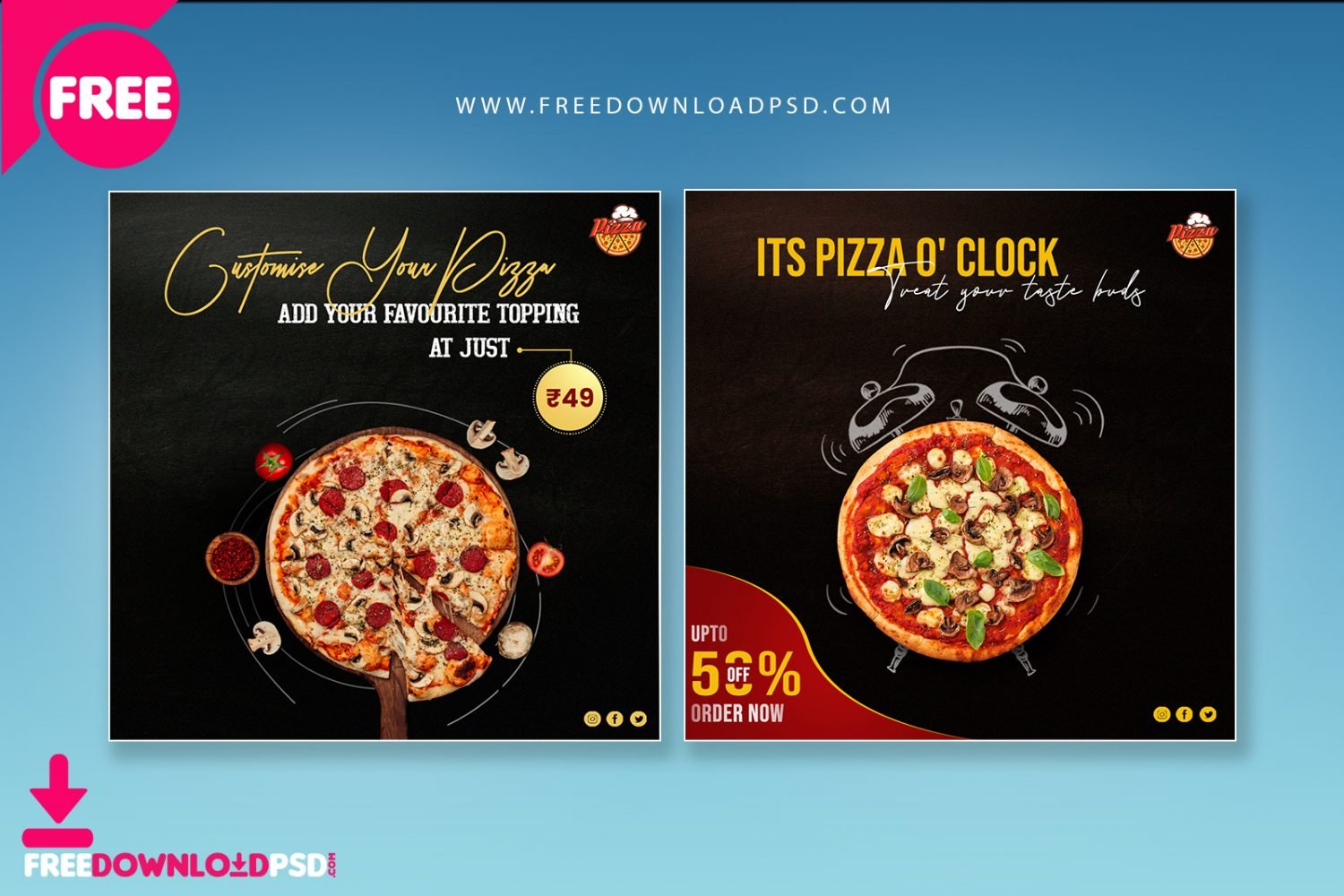 Pizza Social Media Template PSD | FreedownloadPSD.com