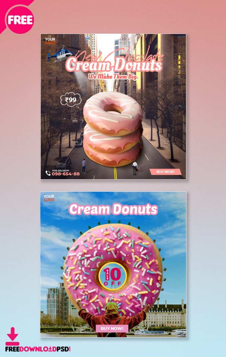 Donut Social Media Post | FreedownloadPSD.com