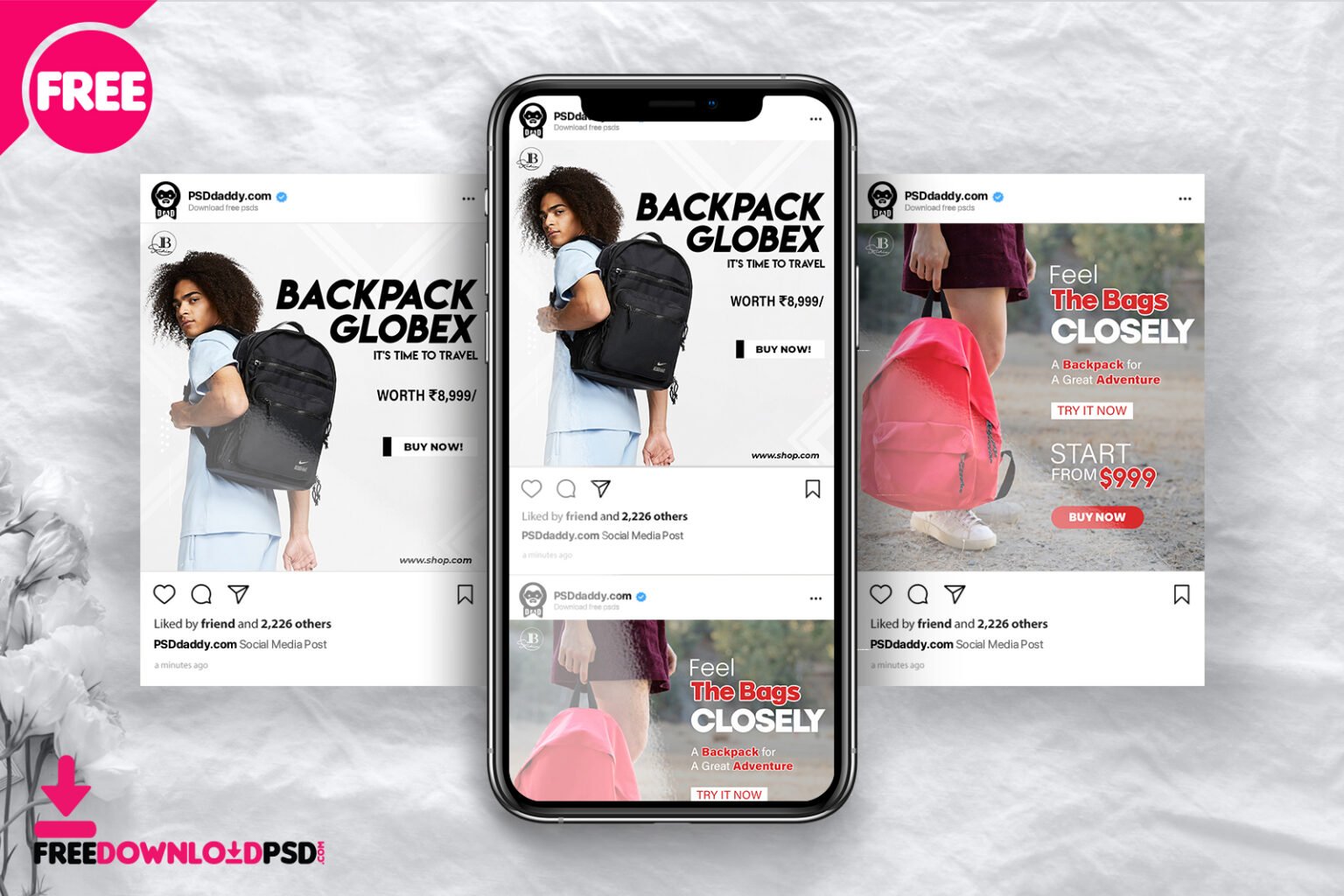Backpack Social Media Post | FreedownloadPSD.com