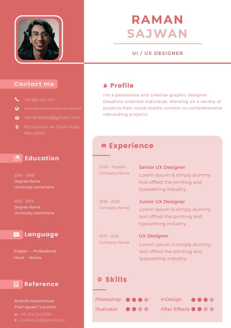 Designer CV Template Free AI | FreedownloadPSD.com